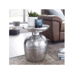 FineBuy Beistelltisch in Silber / Aluminium / 36x36x36 | Gr.: onesize