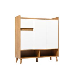 ABRIHOME Schuhschrank in Nat&uuml;rlich mit verstellbaren Einlegeb&ouml;den H99 B90 T35 cm | Gr.: onesize