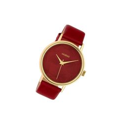 Analog-Armbanduhr Oozoo Timepieces weinrot gro&szlig; (ca. 42mm) | Gr.: onesize