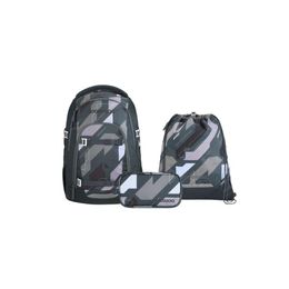 Coocazoo Schulrucksack-Srt MATE "Dark Race" 3-tlg. in Grau | Gr.: onesize