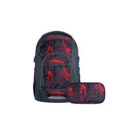 Coocazoo Schulrucksack MATE "Broken Black" 2-tlg. in Schwarz/Rot | Gr.: onesize