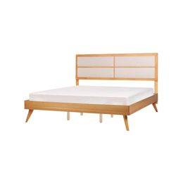 Beliani Doppelbett POISSY in Braun/Beige - (W) 187 x (H) 120 x (L) 202 cm | Gr.: onesize