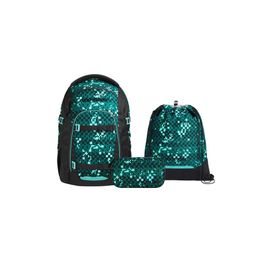 Coocazoo Schulrucksack-Set MATE "Pixel Blox" 3-tlg. in Blau | Gr.: onesize