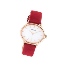 Analog-Armbanduhr Oozoo Timepieces rot extra gro&szlig; (ca. 38x31mm) | Gr.: onesize