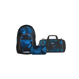 Coocazoo Schulrucksack-Set MATE "Electric Ice" 3-tlg. in Schwarz/Blau | Gr.: onesize