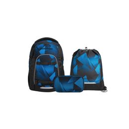 Coocazoo Schulrucksack-Set MATE "Electric Ice" 3-tlg. in Schwarz/Blau | Gr.: onesize