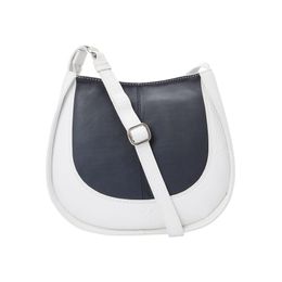 VLD VOi Leather Design Boston Umh&auml;ngetasche Leder 28 cm in blau-weiss | Gr.: onesize