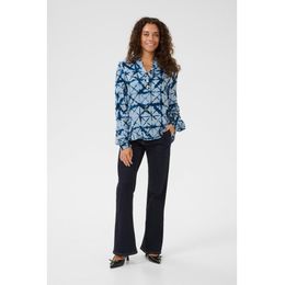 Culture Langarm-Bluse CUmingo Relaxed fit in Blue Batik | Gr.: XXL