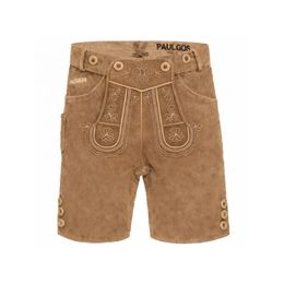 PAULGOS Lederhose Kurz Echtleder HK2 in Hellbraun | Gr.: 44