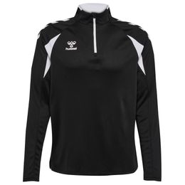 Trainingsshirt Hummel "HMLCORE 2.0 HALF ZIP", Herren, Gr. L (52), schwarz, wei&szlig;, Obermaterial: 100% Polyester, normal normal, Shirts, normale Passform, mit Rei&szlig;verschluss, f&uuml;r Fitnessaktivit&auml;ten