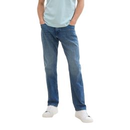 Straight-Jeans Tom Tailor "MARVIN", Herren, Gr. 30, L&auml;nge 34, blau (clean mid stone blau denim), Denim/Jeans, Obermaterial: 98% Baumwolle, 2% Elasthan, unifarben, straight fit kn&ouml;chellang, Jeans Straight-Jeans, im Five-Pocket Style