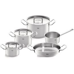 Topf-Set Fissler "ORIGINAL-PROFI COLLECTION Edelstahl-Topfset", silber (silberfarben), T&ouml;pfe, mit breitem Sch&uuml;ttrand, Kaltmetallgriffen. Made in Germany