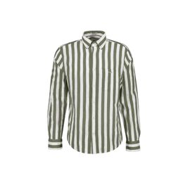 Langarmhemd Gant "Hemd REGULAR COTTON LINEN STRIPE SHIRT 1er Pack", Herren, Gr. L, N-Gr, gr&uuml;n, Obermaterial: 55% Leinen LI. 45% Baumwolle CO., Hemden