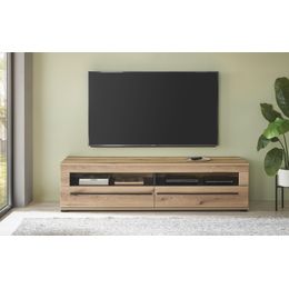 Lowboard Home Affaire "modernes TV-Unterteil, Kommode in Eiche Evoke oder wei&szlig;", braun (eiche evoke), B:180cm H:47cm T:42cm, FSC-zertifizierter Holzwerkstoff, Sideboards, Lowboard, schwarze Stangengriffe, ausreichend Stauraum, vielseitig einsetzbar