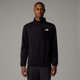 Fleecejacke The North Face, Herren, Gr. XXL, schwarz (tnf schwarz), Fleece, Obermaterial: 93% Polyester, 7% Elasthan, unifarben, normal, B&uuml;ndchen, Jacken Fleecejacke, mit Stehkragen, mit Brusttasche, aus elastischem Material