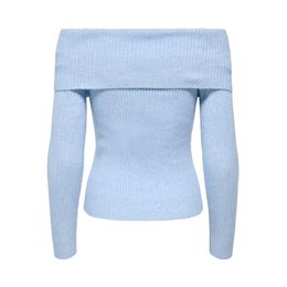 Strickpullover Only "ONLKATIA LIFE LS OFF SHOULDER KNT NOOS", Damen, Gr. XL (42), kentucky blau detail:melange, Strick, Obermaterial: 50% Viskose, 27% Nylon, 23% Polyester, meliert, regular fit normal, Carmenausschnitt, Pullover Strickpullover, Viskosemischung, regular fit