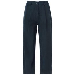 Knowledge Cotton Apparel Damen-Bundfaltenhose L Dunkelblau