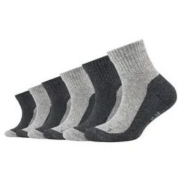 6er Pack Camano Pro Tex Function Quarter Sportsocken Kinder 9700 - dark grey melange 27-30