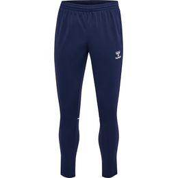 Trainingshose Hummel "HMLCORE 2.0 TRAINING PANTS", Herren, Gr. L (52), N-Gr, marine, wei&szlig;, Obermaterial: 100% Polyester, weit, unten schmal, Hosen Trainingshose, weite Passform, konische Passform, mit Kordelverschluss