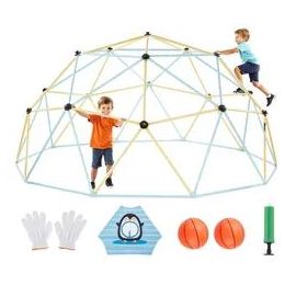 VEVOR Kletterkuppel geometrisches Kletterger&uuml;st mit 2 Basketb&auml;llen & Netz (305 cm), 453 kg belastbares Kletterger&uuml;st, Kletterger&auml;t f&uuml;r Kinder von 3 bis 10 Jahren Gartenspielzeug Spielplatz