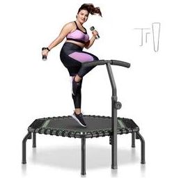 VEVOR Faltbares Mini-Trampolin Fitness-Rebounder 1384 mm 205 kg belastbares Tainingstrampolin, Rebounder Trampolin Gartentrampolin mit 3-stufig h&ouml;henverstellbarem Schaumstoffgriff & 44 Spanngurten