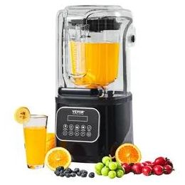 VEVOR professioneller Mixer mit Schutzschild & Glasbeh&auml;lter, kommerzieller Standmixer 2 L Mixer mit 9 Geschwindigkeiten und 5 Funktionen, f&uuml;r Shakes Smoothies Getr&auml;nke Schwarz