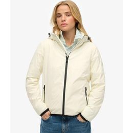 Superdry Women's Windbreaker-jacke mit Kapuze und Logo Wei&szlig; - Gr&ouml;&szlig;e: 44 208221750034571D025