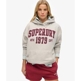 Superdry Women's Athletic Essentials Hoodie in Lockerer Passform Hellgrau - Gr&ouml;&szlig;e: 38 21026225018065WB017