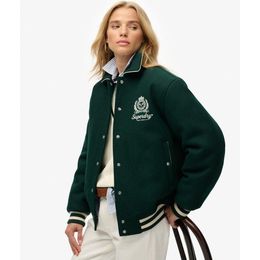 Superdry Damen Country Club Wollmix-bomberjacke Green - Gr&ouml;&szlig;e: 34 208222000008127E028