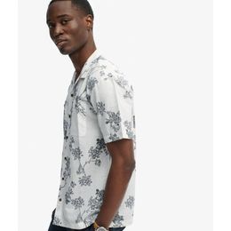 Superdry Men's Kurz&auml;rmeliges Strandhemd Wei&szlig;/gr&uuml;n - Gr&ouml;&szlig;e: XL 1041009000203F8N004