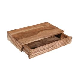 Wandregal Akazienholz massiv 45x25x8 cm Holzregal natur Wandkonsole LEONA