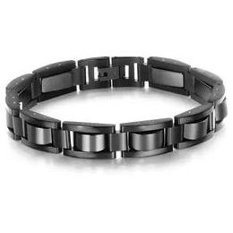 Gliederarmband Firetti "Schmuck Geschenk Black Steel", schwarz, Armb&auml;nder, Herren, 22cm, Edelstahl, Gliederarmband