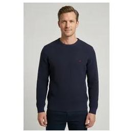 Strickpullover Fynch-Hatton, Herren, Gr. XXL, navy, Strick, Obermaterial: 100% Baumwolle, unifarben, normal h&uuml;ftbedeckend, Rundhals, Flachstrickb&uuml;ndchen, Pullover Strickpullover, aus Baumwolle, normale Passform, h&uuml;ftbedeckende L&auml;nge