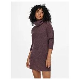 Strickkleid Only "ONLJANA L/S COWLNCK DRESS", Damen, Gr. XS, N-Gr, lila (colorot rose braun melange), Rippstrick, Obermaterial: 62% Polyacryl, 15% Nylon, 13% Polyester, 7% Wolle, 3% Elasthan, meliert, ca. Mitte Oberschenkel, Kleider Strickkleid