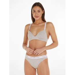Triangel-BH, Damen, Gr. S (36), N-Gr, grau (light grau heather), Stoff, Obermaterial: 53% Baumwolle, 35% Modal, 12% Elasthan, Tommy Hilfiger Underwear, mehrfarbig, meliert, BHs Triangel-BH, in zweifarbiger Optik