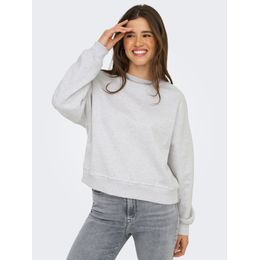 Sweatshirt Only "ONLDAZE L/S CREW NECK SWT NOOS", Damen, Gr. S, light grau melange, Sweatware, Obermaterial: 78% Baumwolle, 22% Polyester, unifarben, regular fit taillenlang, Rundhals, Rippb&uuml;ndchen, Sweatshirts Sweatshirt