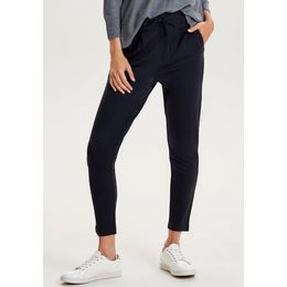 Jogger Pants Only "ONLPOPTRASH &ndash; Joggerhose mit Tunnelzugbund und Stretch", Damen, Gr. M (38), L&auml;nge 34, blau (night sky), Milano Rib, Obermaterial: 63% Viskose (LENZING&trade; ECOVERO&trade;), 32% Nylon, 5% Elasthan, unifarben, gerade, unten schmal kn&ouml;chellang, Hosen Jogger Pants, casual, Milano Rib, regular fit, Viskosemischung