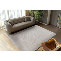 Teppich Kayoom "Kierk 325", helltaupe, B:200cm H:16mm L:290cm, Polyester, Teppiche, Teppich, Weicher Kurzflor, Wohnzimmer