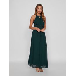 Maxikleid Vila "VIMILINA HALTERNECK MAXI DRESS - NOOS", Damen, Gr. 40, N-Gr, gr&uuml;n (scarab detail:elastic), Web, Obermaterial: 100% Polyester, unifarben, regular fit kn&ouml;chellang, Neckholder, Kleider Maxikleid, Sommerkleid
