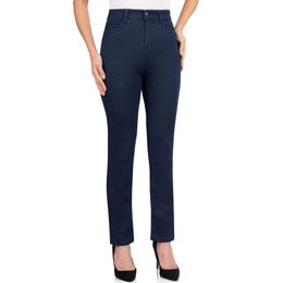 Straight-Jeans WONDERJEANS "High Waist Straigth", Damen, Gr. 46, L&auml;nge 32, blau (blau used), Denim/Jeans, Obermaterial: 48% Polyester, 30% Baumwolle, 12% Viskose, 6% Lyocell (TENCEL&trade;), 4% Elasthan, straight fit lang, Jeans Straight-Jeans, mit Stretch