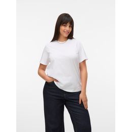 Kurzarmshirt Vero Moda CURVE "VMPAULINA SS T-SHIRT GA JRS NOOS CUR", Damen, Gr. M, wei&szlig; (hellwei&szlig;), Jersey, Obermaterial: 100% Baumwolle, unifarben, normal, Rundhals, Shirts Kurzarmshirt, Baumwolle, regular fit