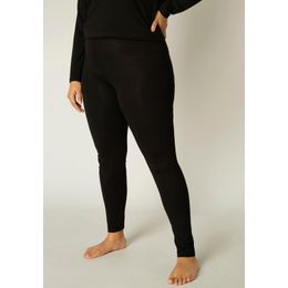 Leggings Base Level Curvy "Andrea", Damen, Gr. 48, N-Gr, schwarz, Jersey, Obermaterial: 94% Viskose, 6% Elasthan, unifarben, Basic, figurbetont kn&ouml;chellang, Hosen Leggings, Topseller