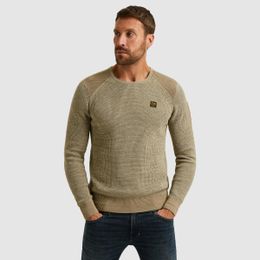 PME-Legend Rundhalspullover PME LEGEND, Herren, Gr. XXL, seneca rock, Strick, Obermaterial: 100% Baumwolle, schmal normal, Rundhals, B&uuml;ndchen, Pullover Rundhalspullover