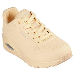 Sneaker Skechers "Street Uno - Stand on Air", Damen, Gr. 40, gelb (hellgelb), Lederimitat, Schuhe Sneaker, Freizeitschuh, Halbschuh, Schn&uuml;rschuh mit Memory Foam