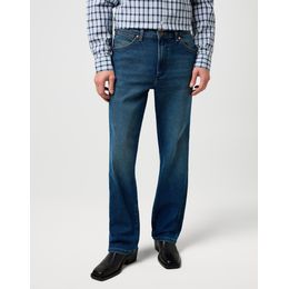 Bootcut-Jeans Wrangler "WRANCHER", Herren, Gr. 36, L&auml;nge 32, old habits, Denim/Jeans, Obermaterial: 79% Baumwolle, 20% Polyester, 1% Elasthan, unifarben, bootcut fit lang, Jeans Bootcut-Jeans, Low-Stretch