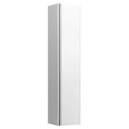 Laufen BASE f&uuml;r INO Hochschrank H4030341102611 35x16,5cm, 1 T&uuml;r, Scharnier rechts, Griff Aluminium schwarz, wei&szlig; gl&auml;nzend