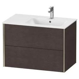 Duravit XViu Waschtisch-Unterschrank XV41590B172 81x48x56cm, 2 Schubk&auml;sten, Becken rechts, champagner matt, eiche dunkel geb&uuml;rstet