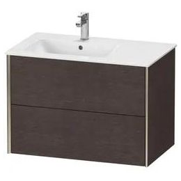 Duravit XViu Waschtisch-Unterschrank XV41580B172 81x48x56cm, 2 Schubk&auml;sten, Becken links, champagner matt, eiche dunkel geb&uuml;rstet
