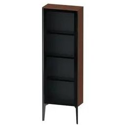 Duravit XViu Halbhochschrank XV1366LB213 50x24x133cm, Glast&uuml;r, schwarz matt, T&uuml;r links, amerikanischer nussbaum