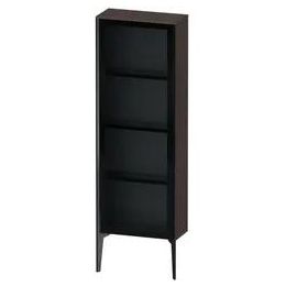 Duravit XViu Halbhochschrank XV1366LB272 50x24x133cm, Glast&uuml;r, schwarz matt, T&uuml;r links, eiche dunkel geb&uuml;rstet